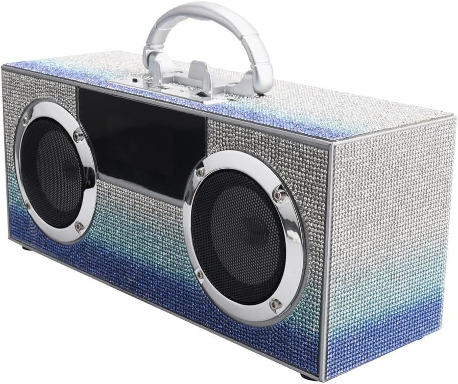 Blue Bling Mini Boombox - Bluetooth / LED Lights – Forever Young Boutique
